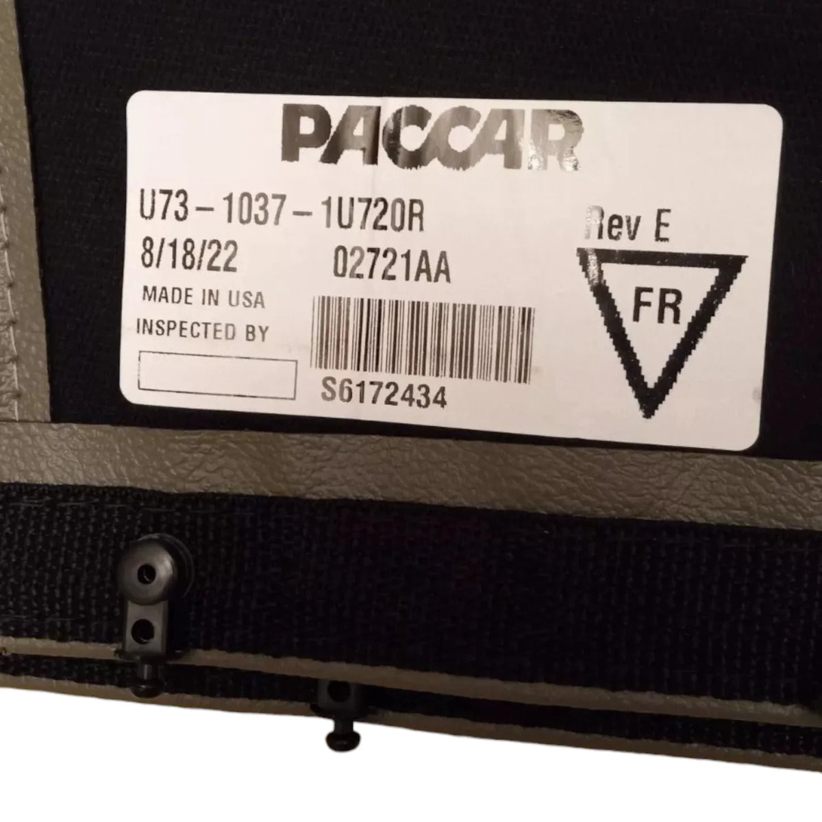 U73-1037-1U720R Genuine Paccar Right Side Cab Curtain Mocha – Truck To Trailer