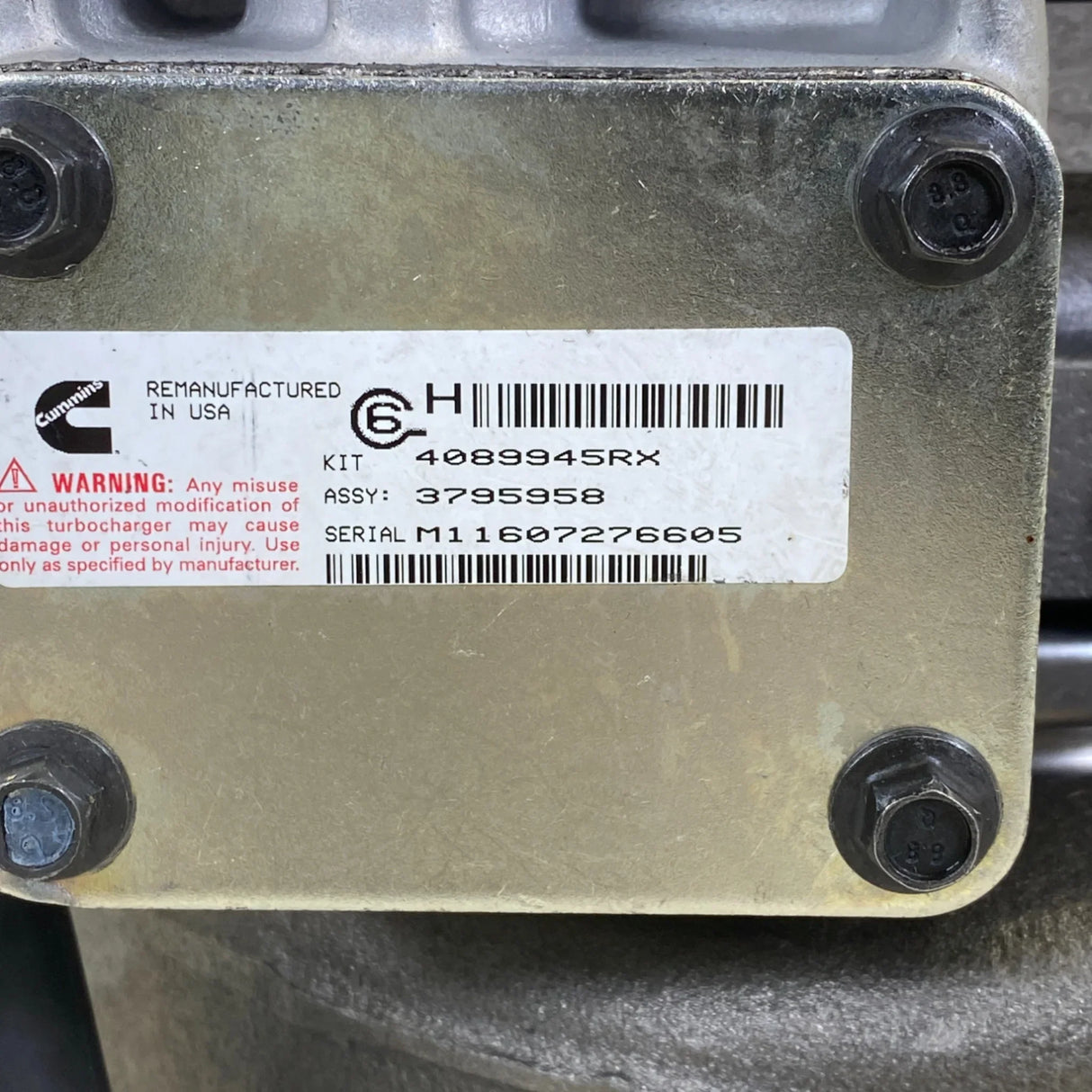 4089945RX Genuine Cummins Turbocharger HE351W With Actuator – Truck To ...