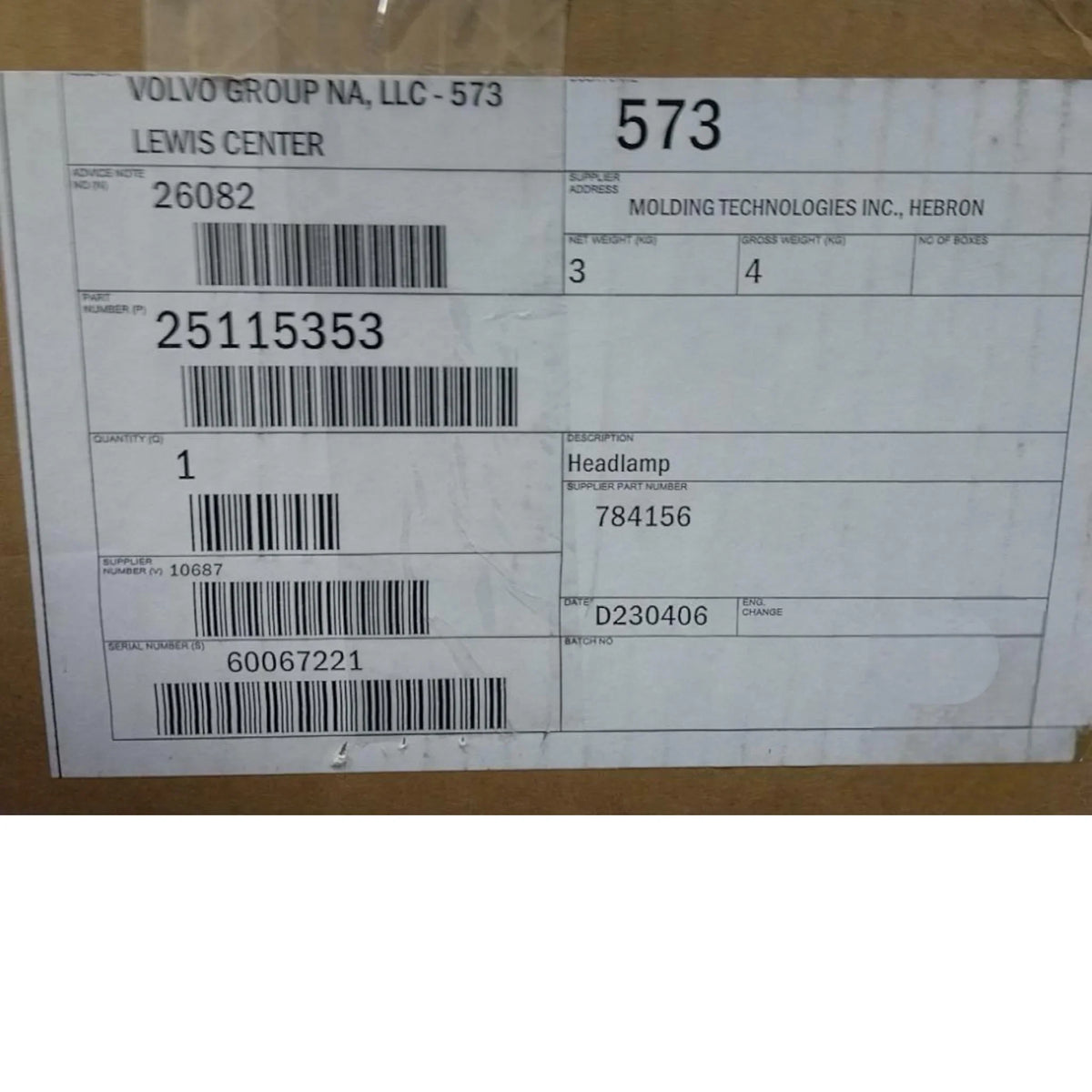 25115353 Genuine Mack Panel – Truck To Trailer